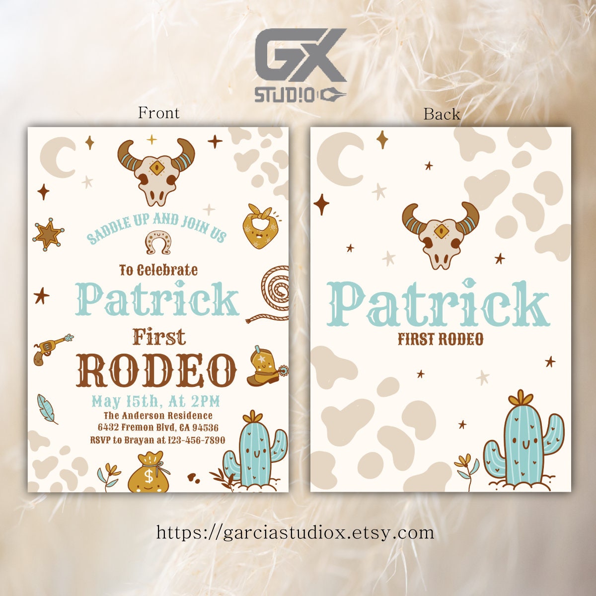 Editable My First Rodeo Invitation Cowboy Invitation Birthday ...