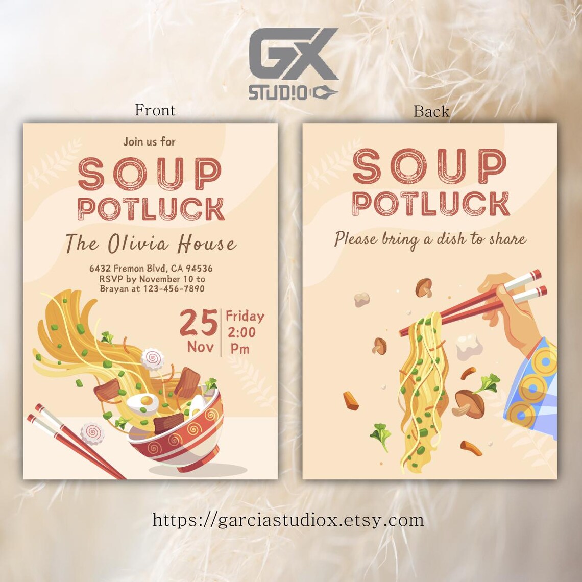Editable Soup Potluck Invitation, Custom Soup Party Template for ...