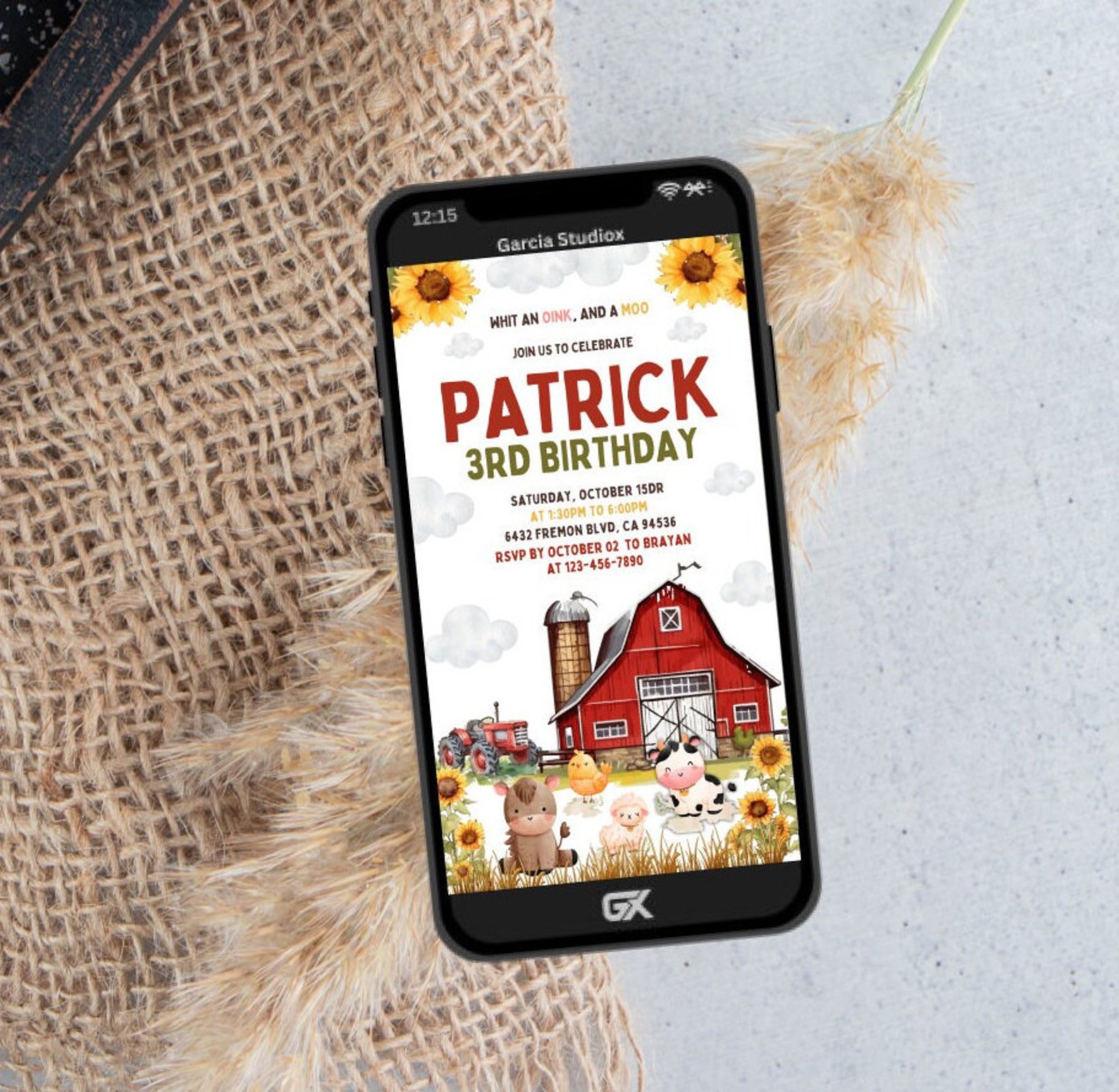 Farm Birthday Invitation, Editable Farm Birthday Party Invitation, Farm ...