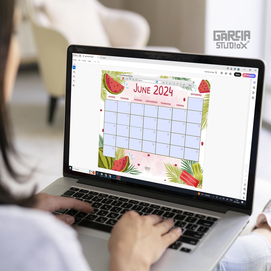 EDITABLE June 2024 Calendar, Fillable Summer Planner, Monthly Schedule ...