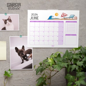 EDITABLE June 2024 Calendar, Monthly Planner, Monthly Schedule for Kids ...