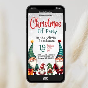 EDITABLE Christmas Elf Party Invitation, Custom Holiday Event Template ...