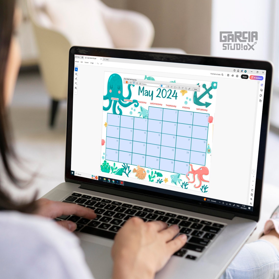 EDITABLE May 2024 Calendar, Fillable Spring Planner, Monthly Schedule ...