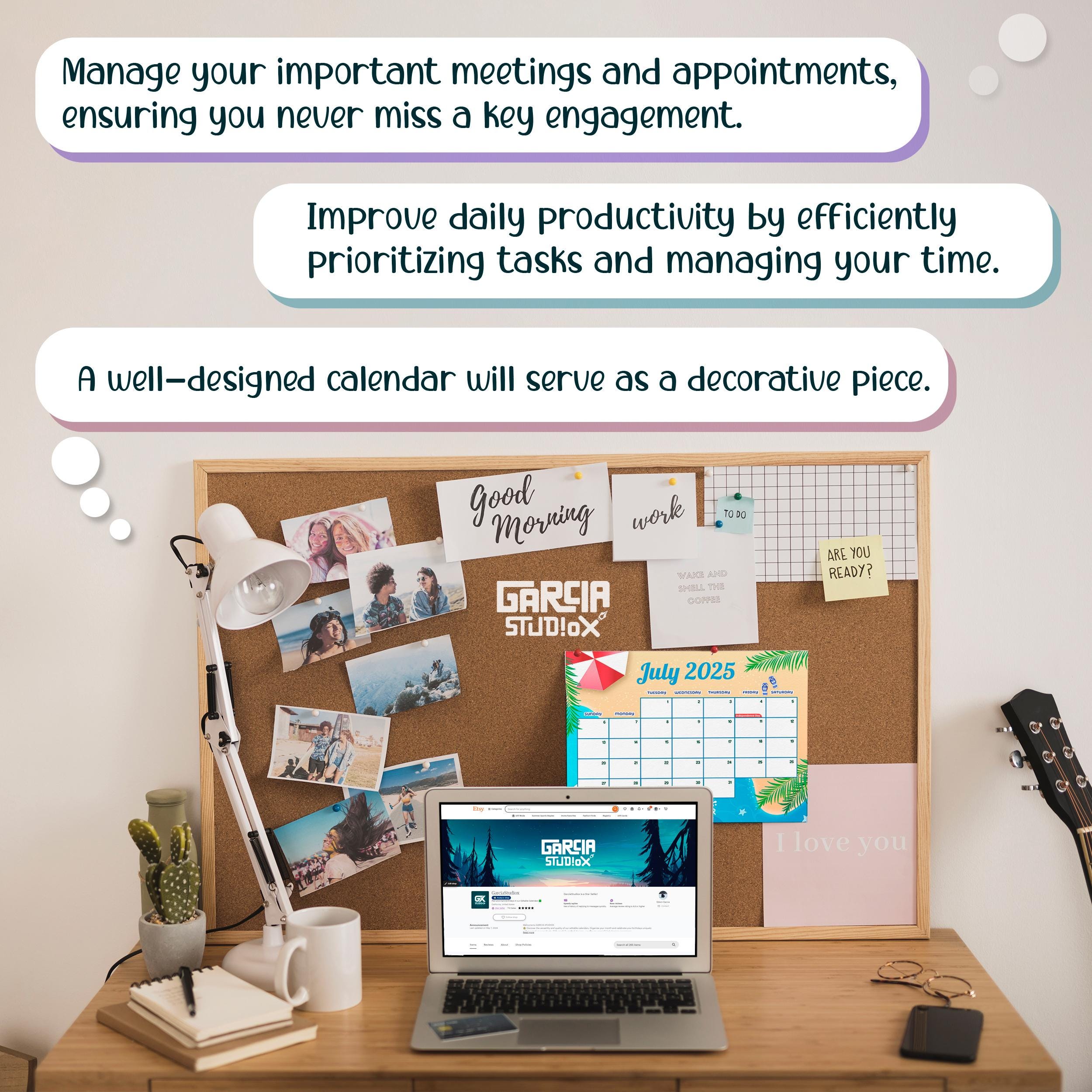 EDITABLE July 2025 Calendar, Fillable Beach Planner, Monthly Schedule ...