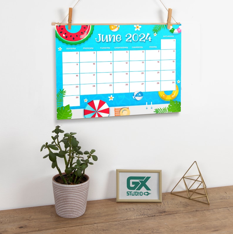 EDITABLE June 2024 Calendar, Fillable Summer Planner, Monthly Schedule ...