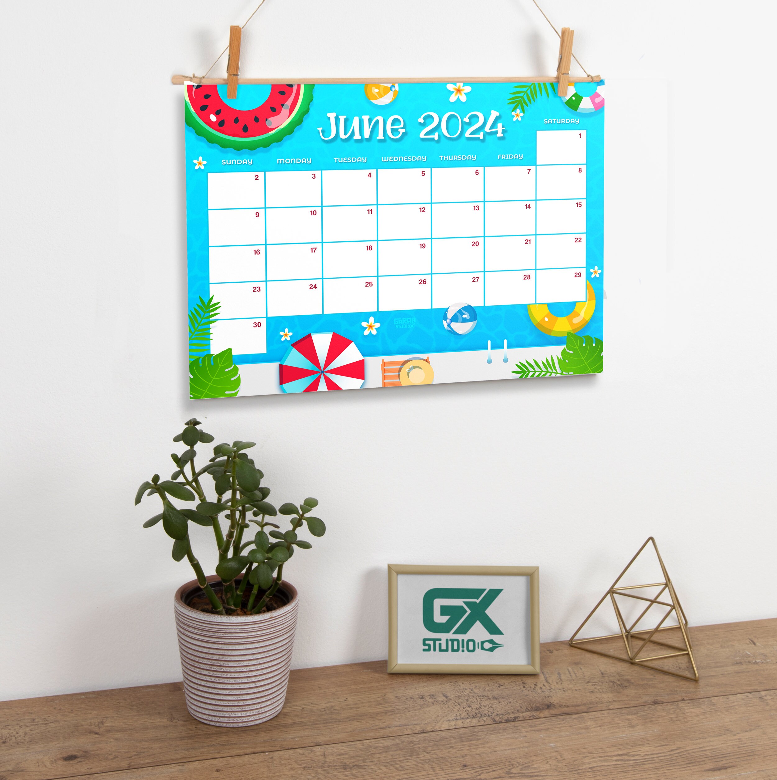 EDITABLE June 2024 Calendar, Fillable Summer Planner, Monthly Schedule ...