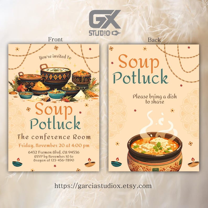 Editable Hindu Soup Potluck Invitation, Mandalas & Traditional ...