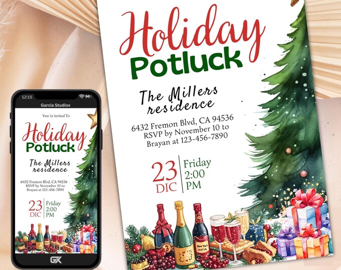 Church Potluck Invitation Template | Church Party Potluck Invite ...