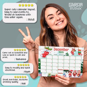 December 2025 Calendar for Kids, Fun Christmas School Socks Theme ...