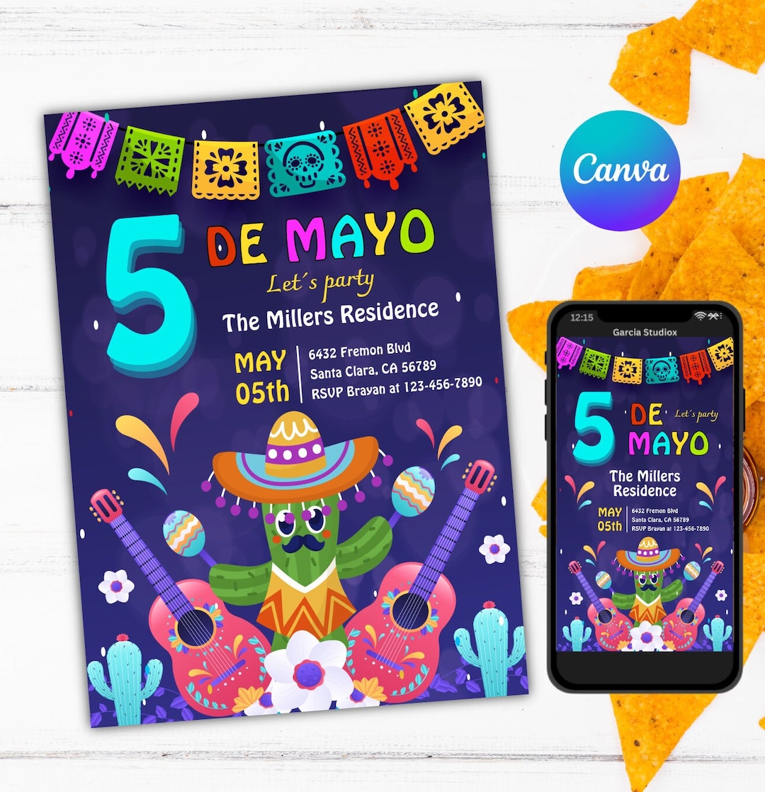Cinco De Mayo Invitation, 5 De Mayo Invitation, Five May Invitation ...