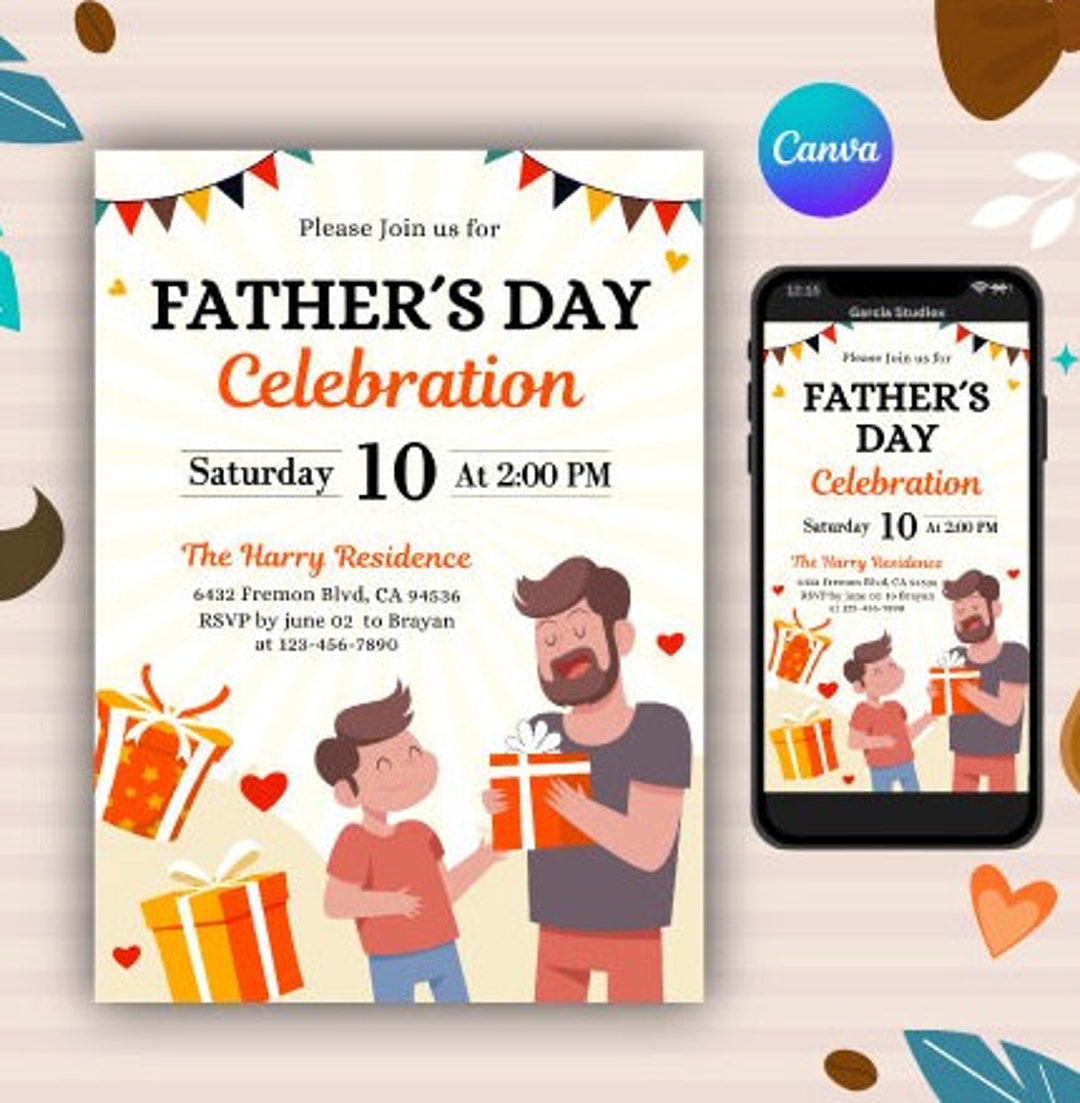Fathers Day Celebration Invitation, Fathers Day Invitation Template ...