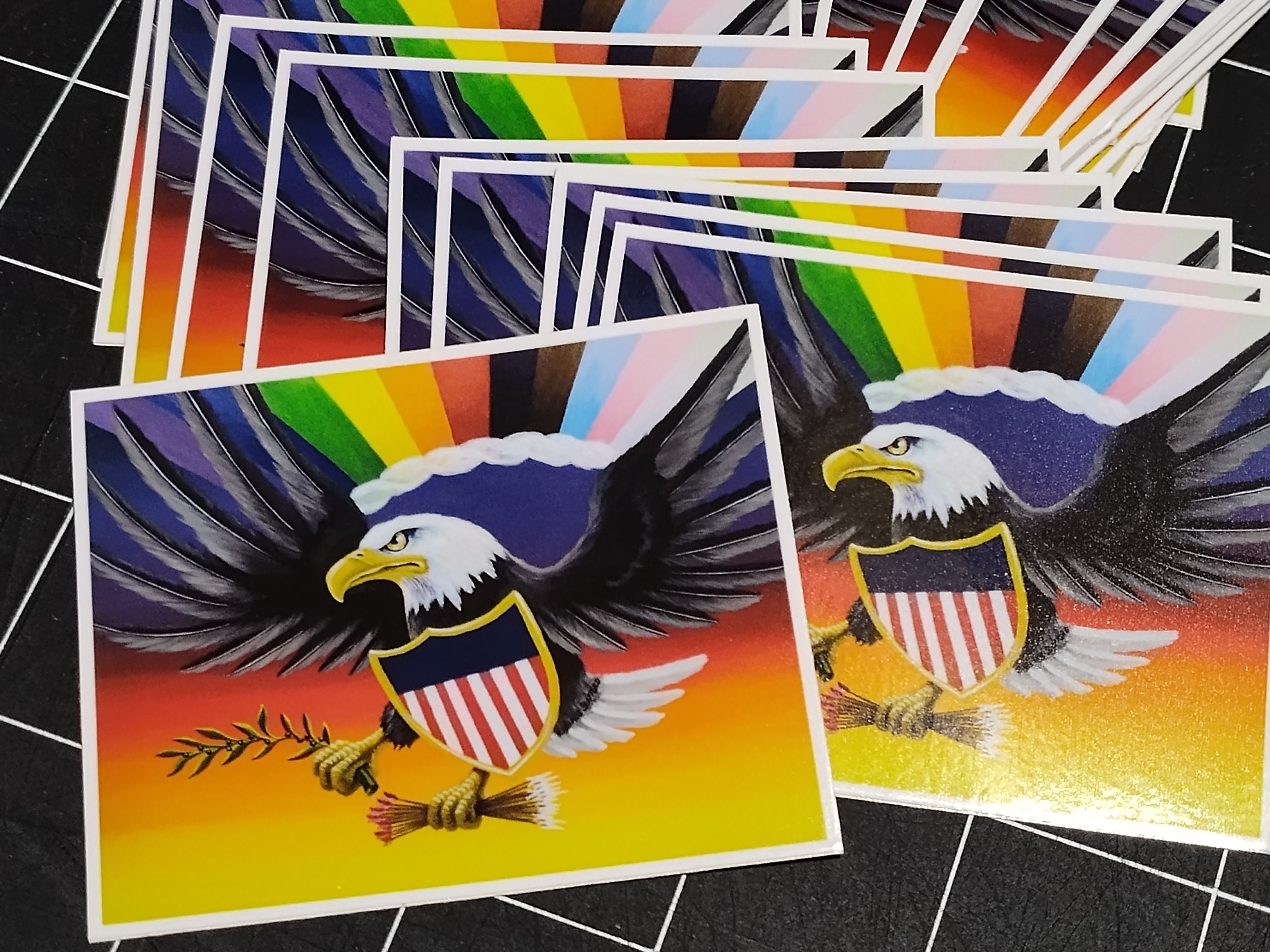 LGBTQ Progress Pride Eagle Fundraiser Sticker for PFLAG - Etsy