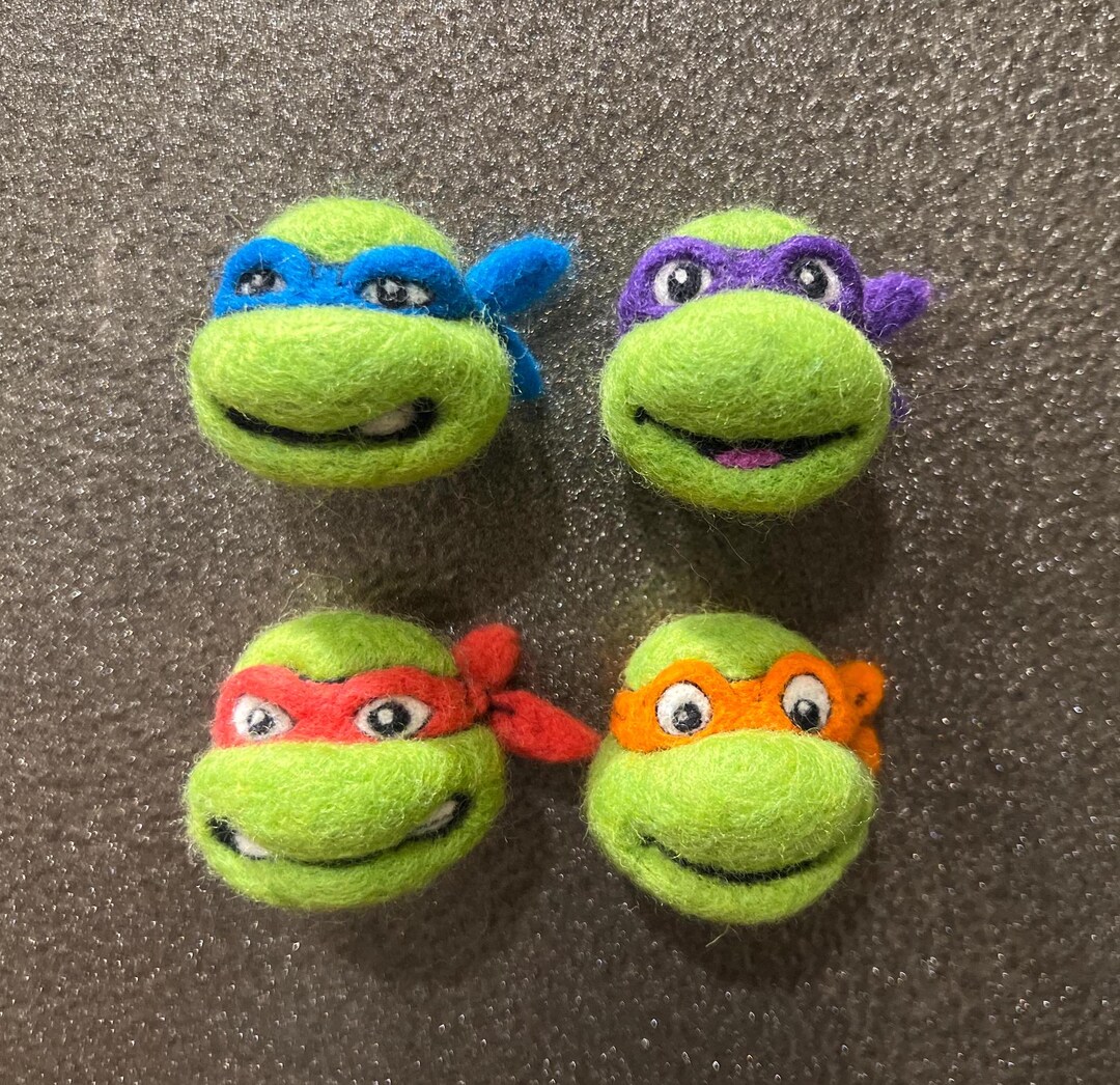 Teenage Mutant Ninja Turtle Refrigerator Magnet Set Needle Felt - Etsy