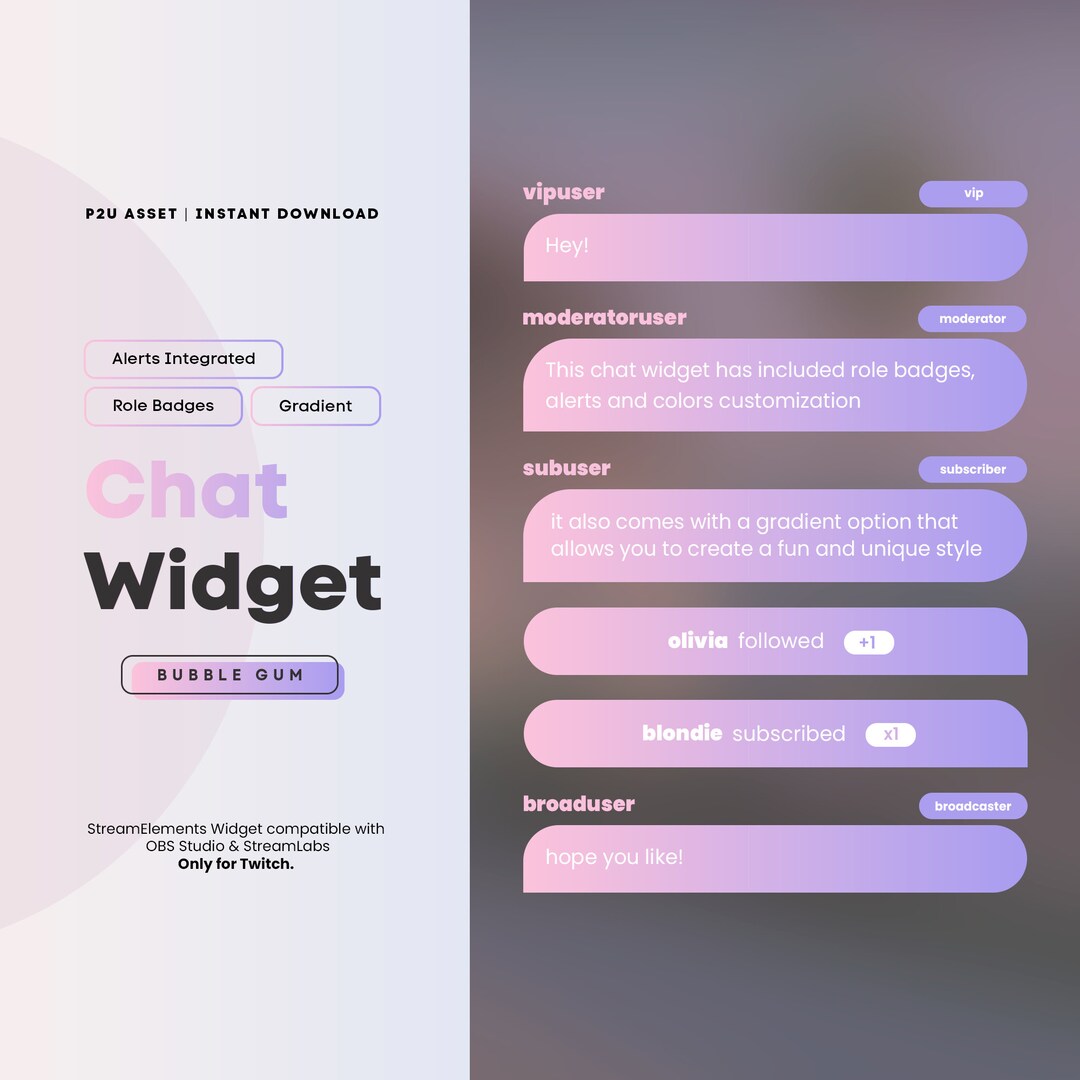 Bubble Gum: widget de chat con alertas integradas - Etsy España