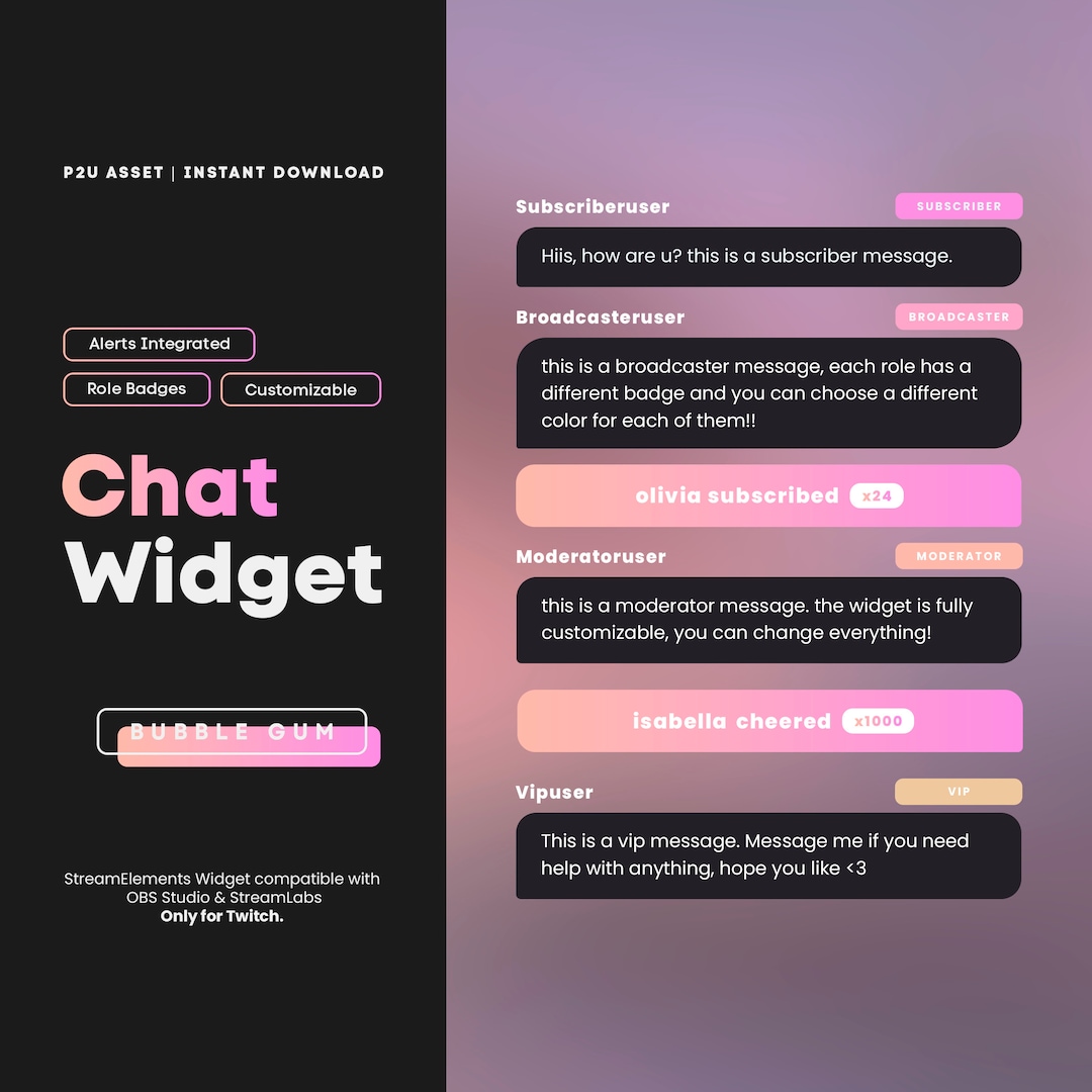Bubble Gum: Chat Widget With Alerts Integrated | Customizable With ...