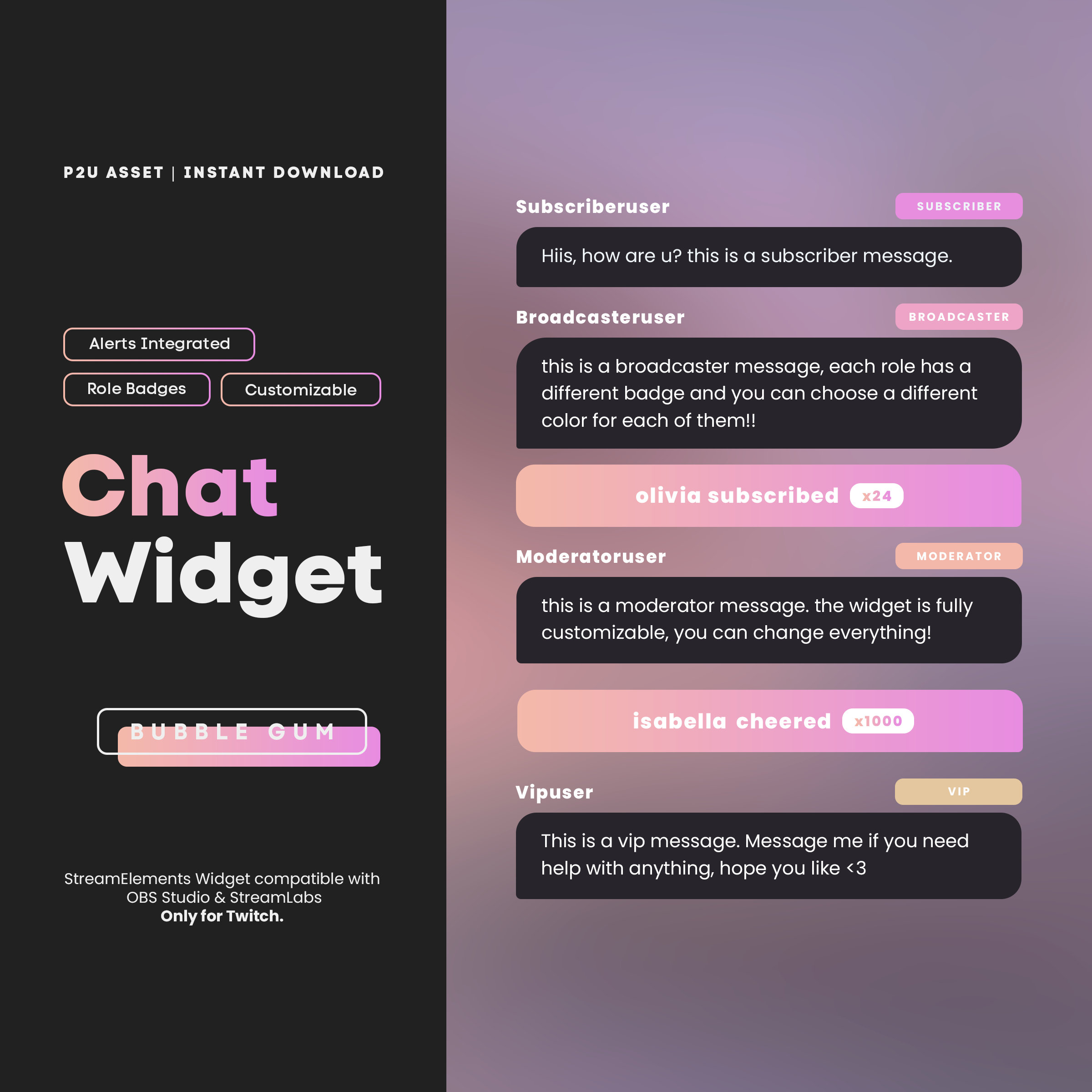Bubble Gum: Chat Widget With Alerts Integrated | Customizable With ...