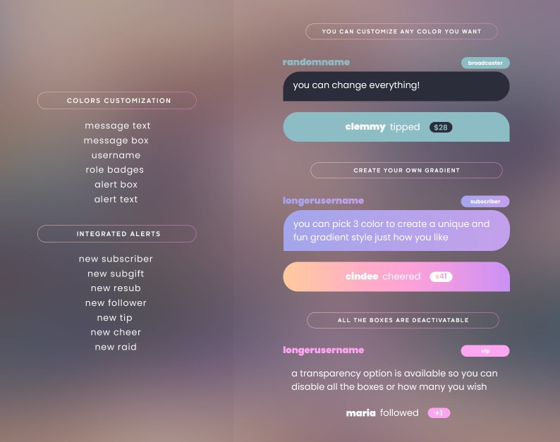 Bubble Gum: Chat Widget With Alerts Integrated Customizable - Etsy