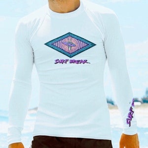 Retro Surf Long Sleeve Rash Guard | 90s Vintage Shirt | Ocean Lovers ...