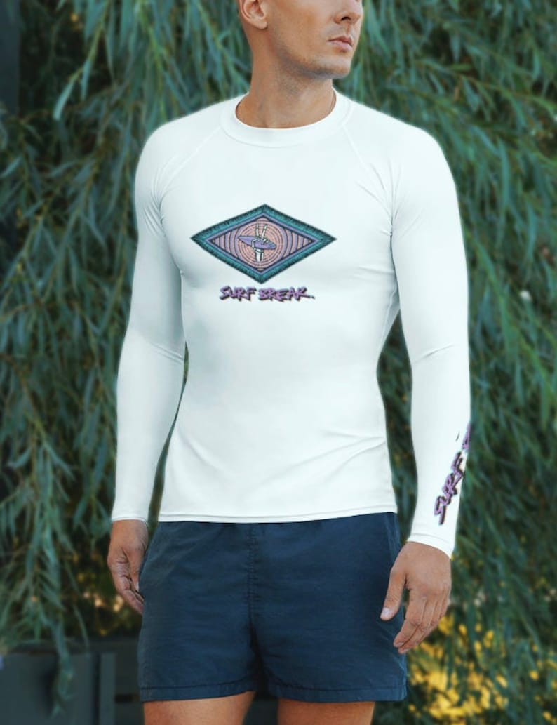 Retro Surf Long Sleeve Rash Guard | 90s Vintage Shirt | Ocean Lovers ...