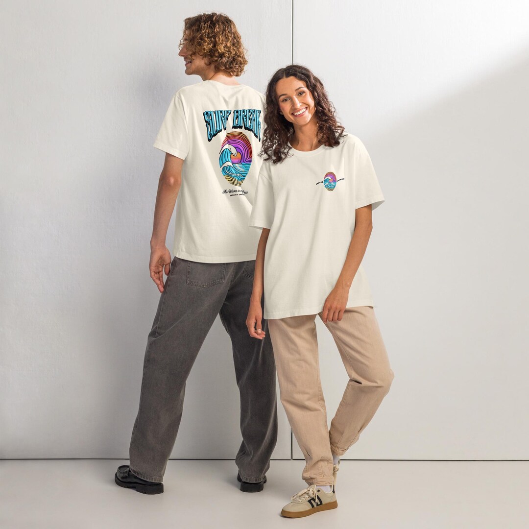 Retro Wave Thumbprint Oversized T-shirt: Garment Washed Surf Skate Tee ...