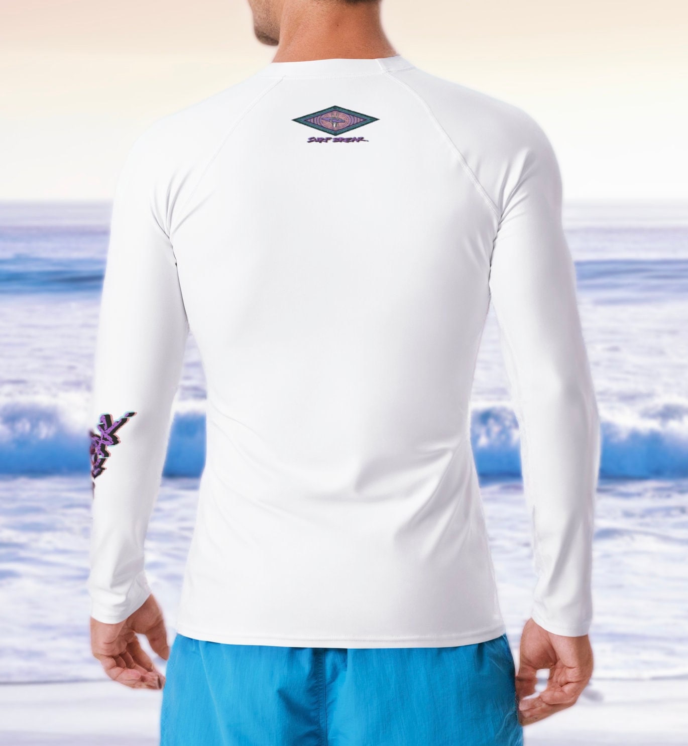 Retro Surf Long Sleeve Rash Guard | 90s Vintage Shirt | Ocean Lovers ...