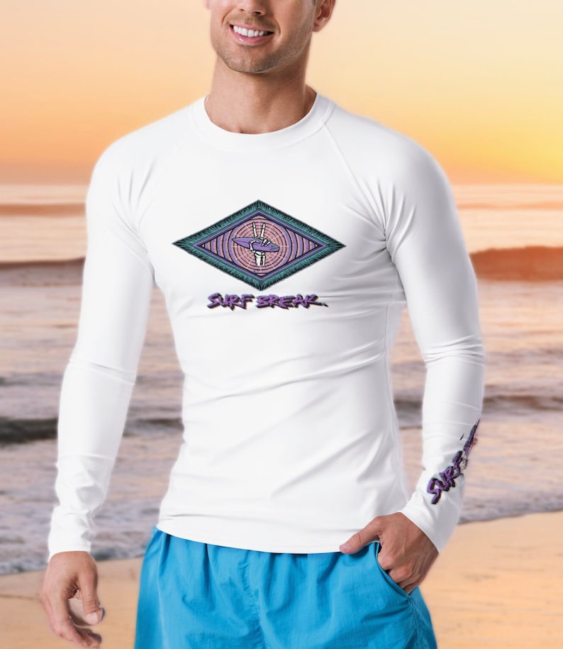 Retro Surf Long Sleeve Rash Guard | 90s Vintage Shirt | Ocean Lovers ...
