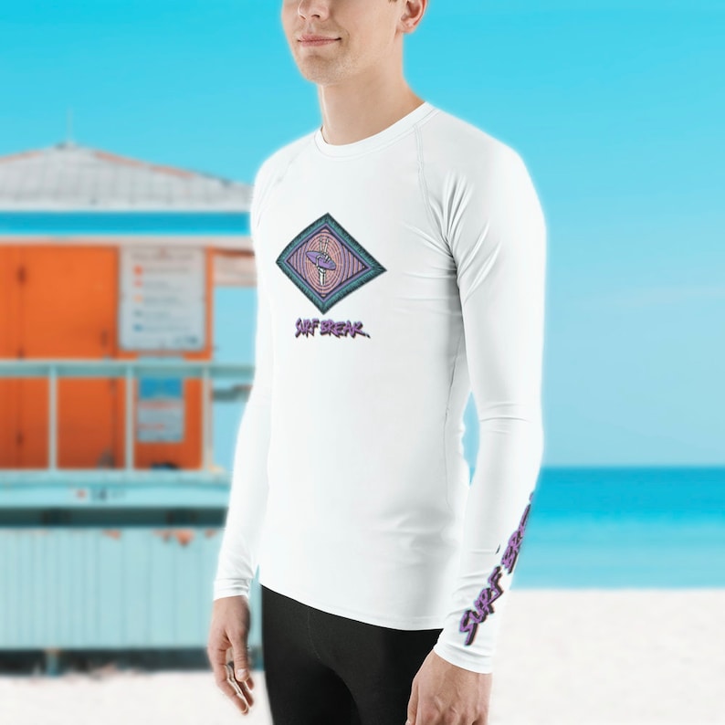 Retro Surf Long Sleeve Rash Guard | 90s Vintage Shirt | Ocean Lovers ...