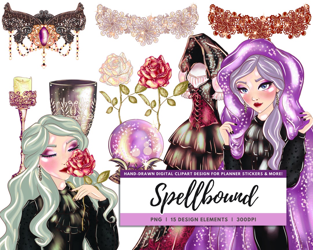 Spellbound Clipart Bundle -transparent PNG, Card Making, Junk Journal ...