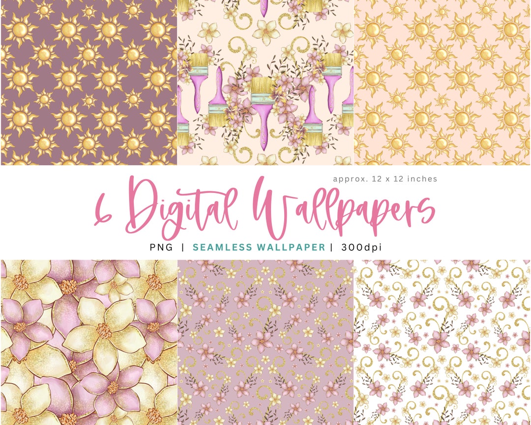 Enchanting Magical, Long-golden Haired Princess Digital Wallpaper ...