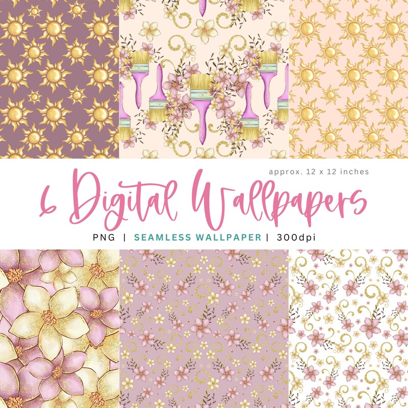 Tangled Digital Paper - Etsy