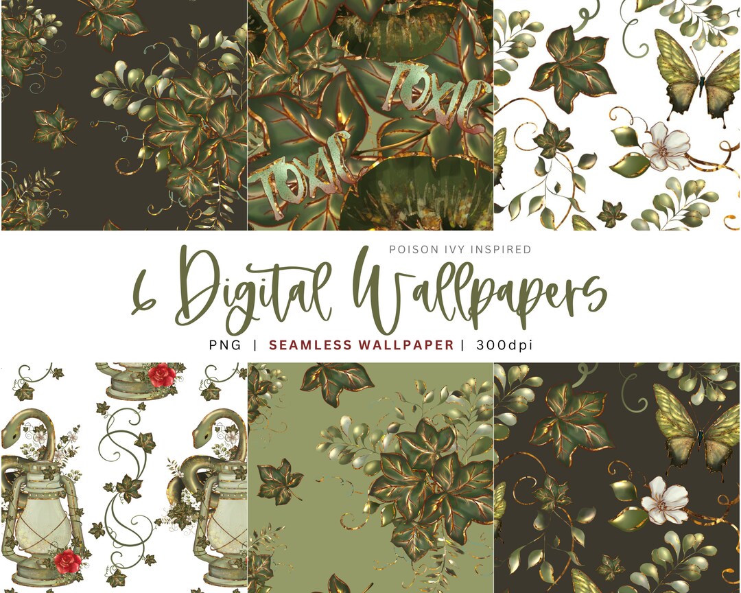 Verdant Enchantment: Poison Ivy Paper Set - Seamless Ivy Vines & Leaf ...