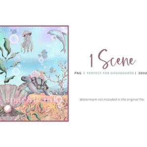 Magical Mermaid Clipart Bundle: Transparent PNG, Card Making, Junk ...