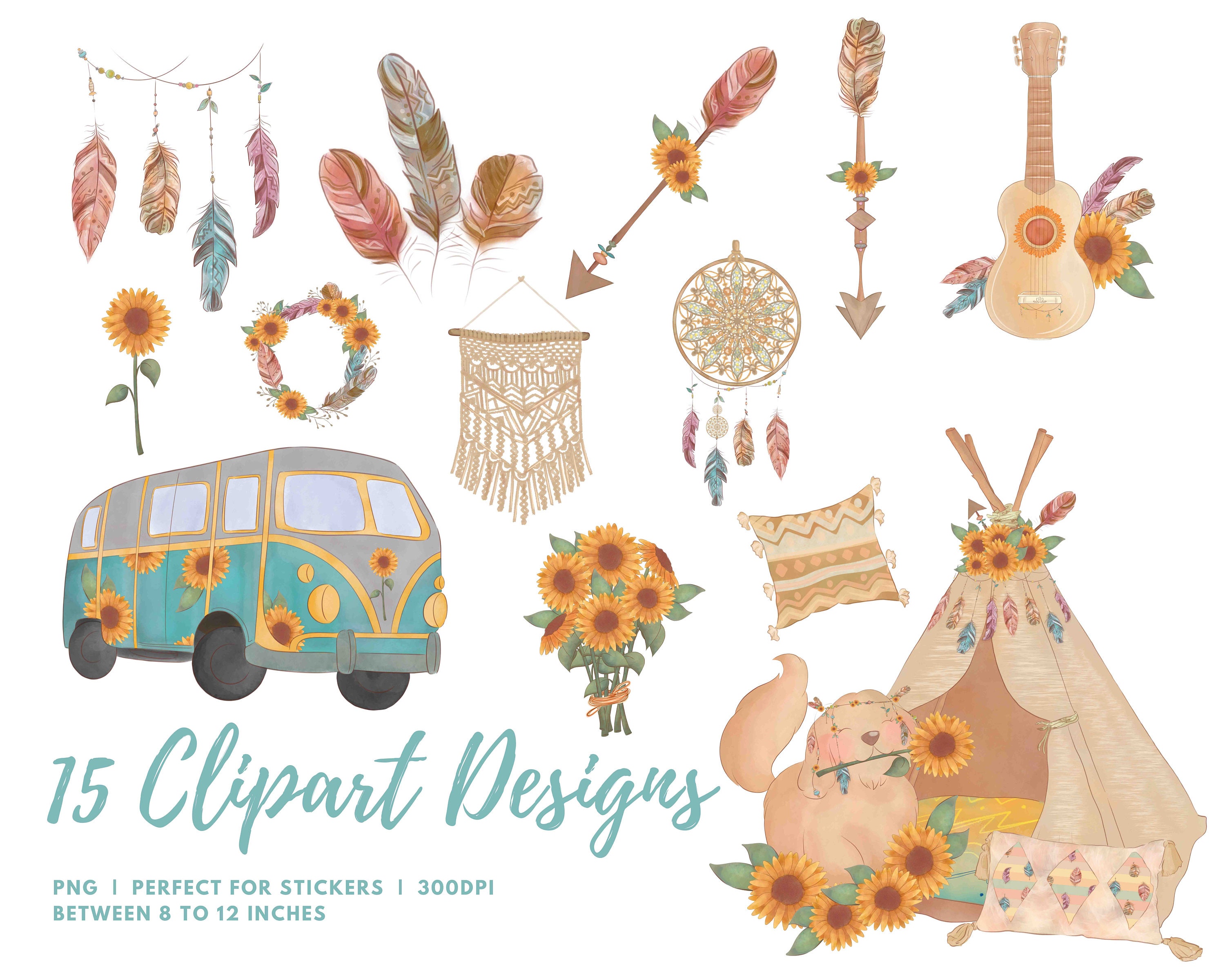 Happy Camper Clipart Bundle, Adventure PNG Graphics (commercial Use) - Etsy