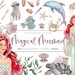 Magical Mermaid Clipart Bundle: Transparent PNG, Card Making, Junk ...