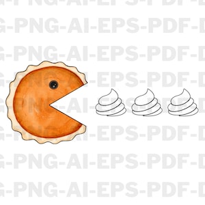 Pumpkin Pies Svg, Pacman Pie Thanksgiving Png, - Etsy