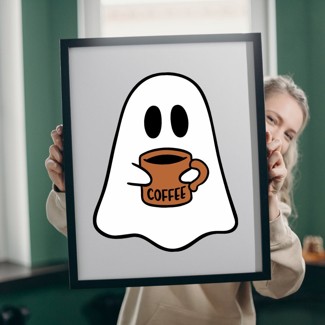 Сute Little Ghost Coffee Png, Cute Spooky Coffee Svg, Fall Coffee Lover ...