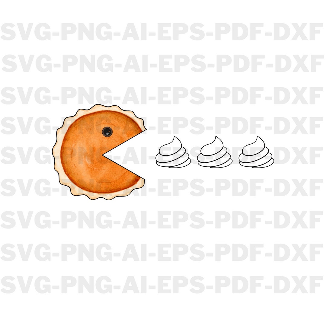 Pumpkin Pies Svg, Pacman Pie Thanksgiving Png, - Etsy