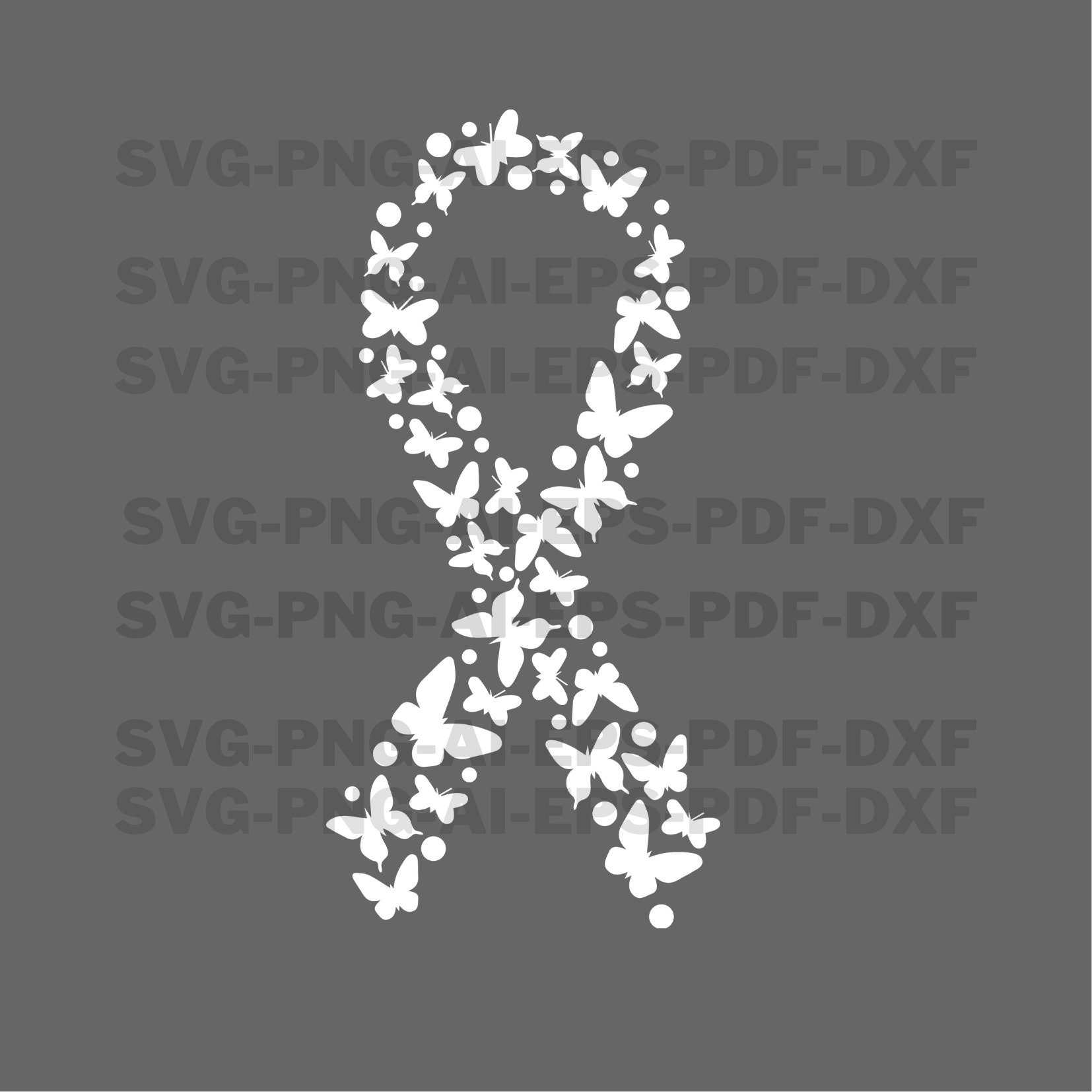 Lung Cancer Butterfly Ribbon SVG Lung Cancer Png Lung Cancer - Etsy