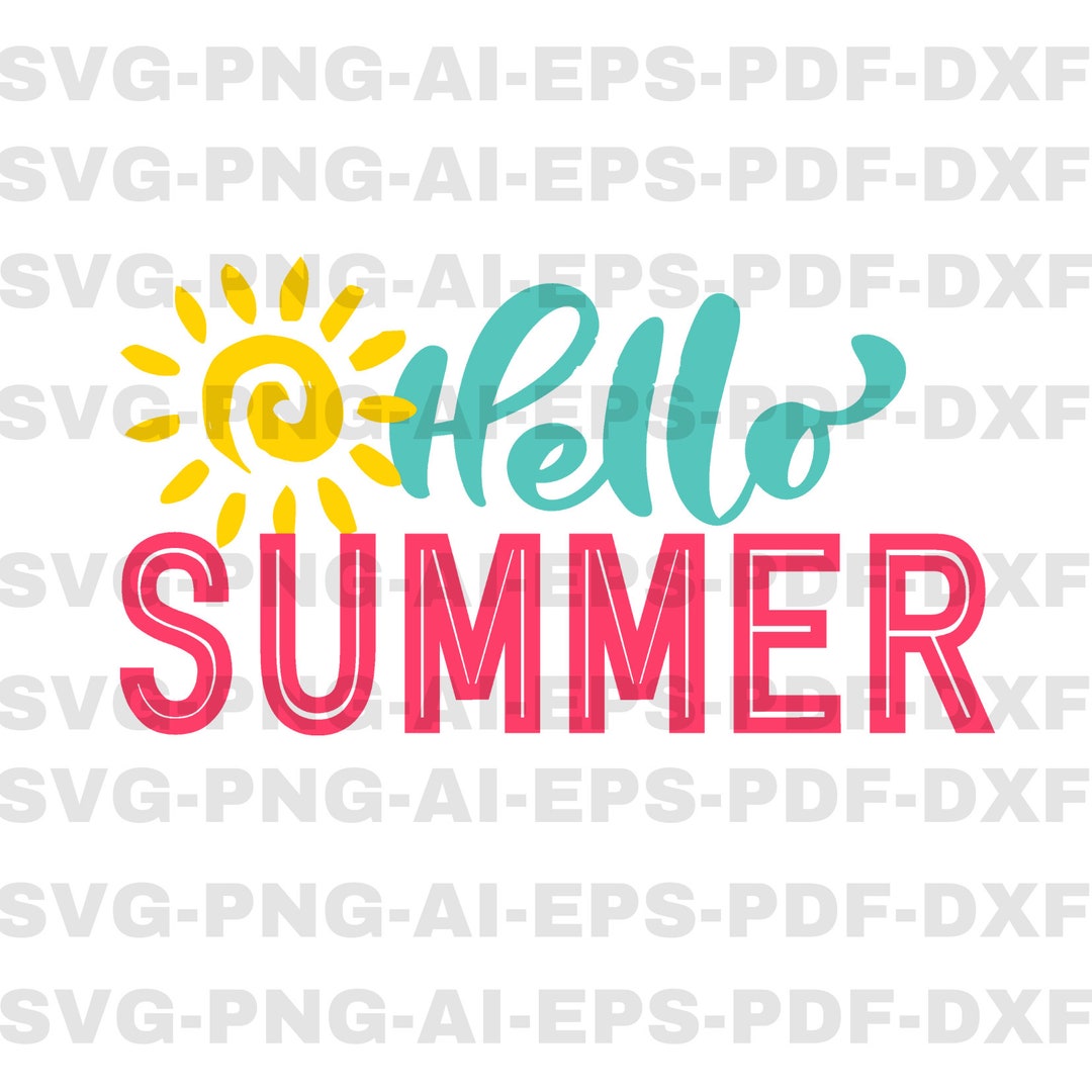 Hello Summer Svg, Summer Svg, Beach Svg, Hello Summer Png, Hello ...