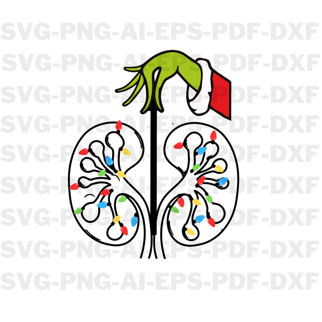 Kidney Christmas Lights Png, Christmas Nurse Svg, Christmas Dialysis ...