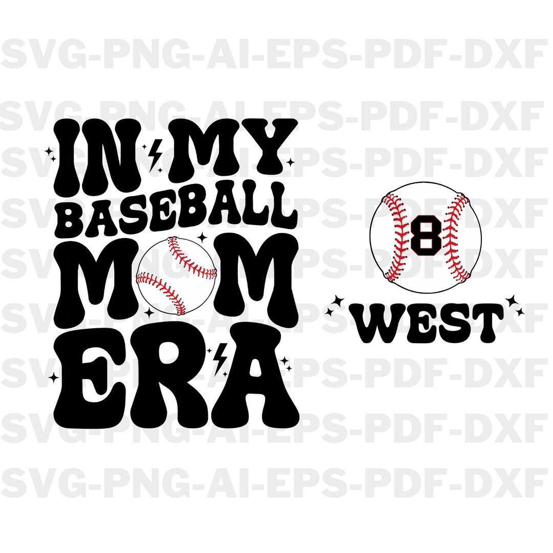 Custom in My Baseball Mom Era Svg, Baseball Mama Svg, Mother's Day Svg ...