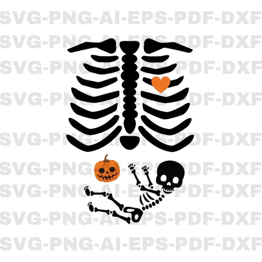 Pregnant Halloween Skeleton Svg, Preggo Halloween Png, Skeleton Svg - Etsy