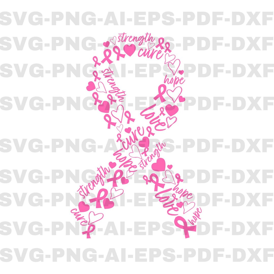 Breast Cancer Awareness Heart SVG, Cancer SVG, Breast Cancer SVG ...