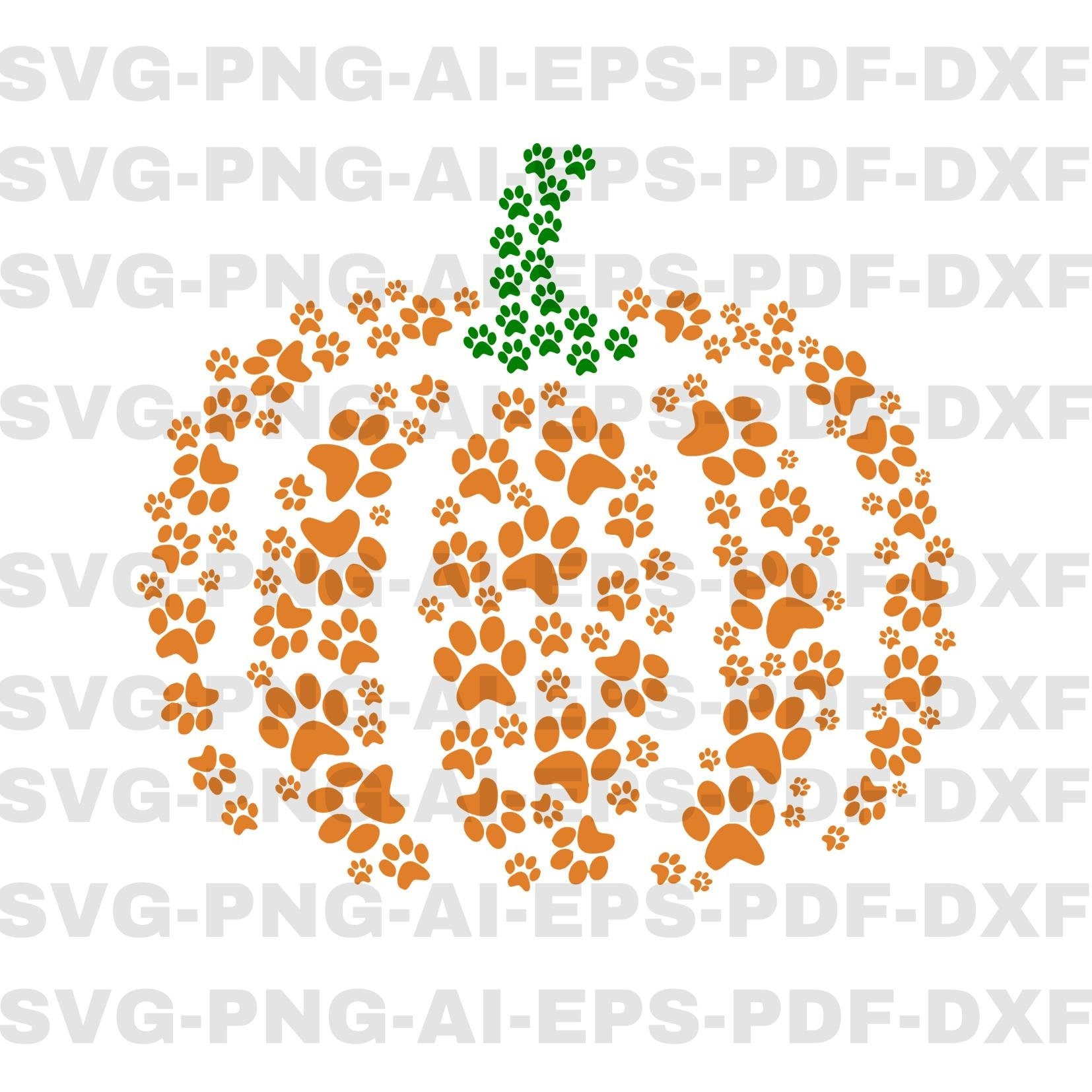 Paws Dog and Cat Pumpkin Svg, Paws Dog Pumpkin Svg, Paws Cat Pumpkin ...