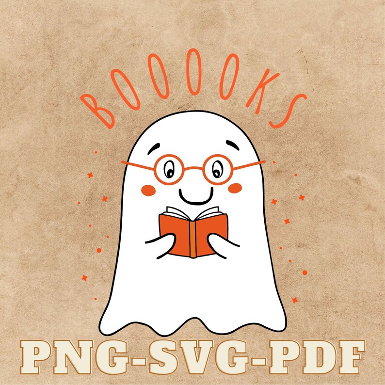 Booooks Ghost Png, Booooks Ghost Svg, Halloween Png, Halloween Book Png ...