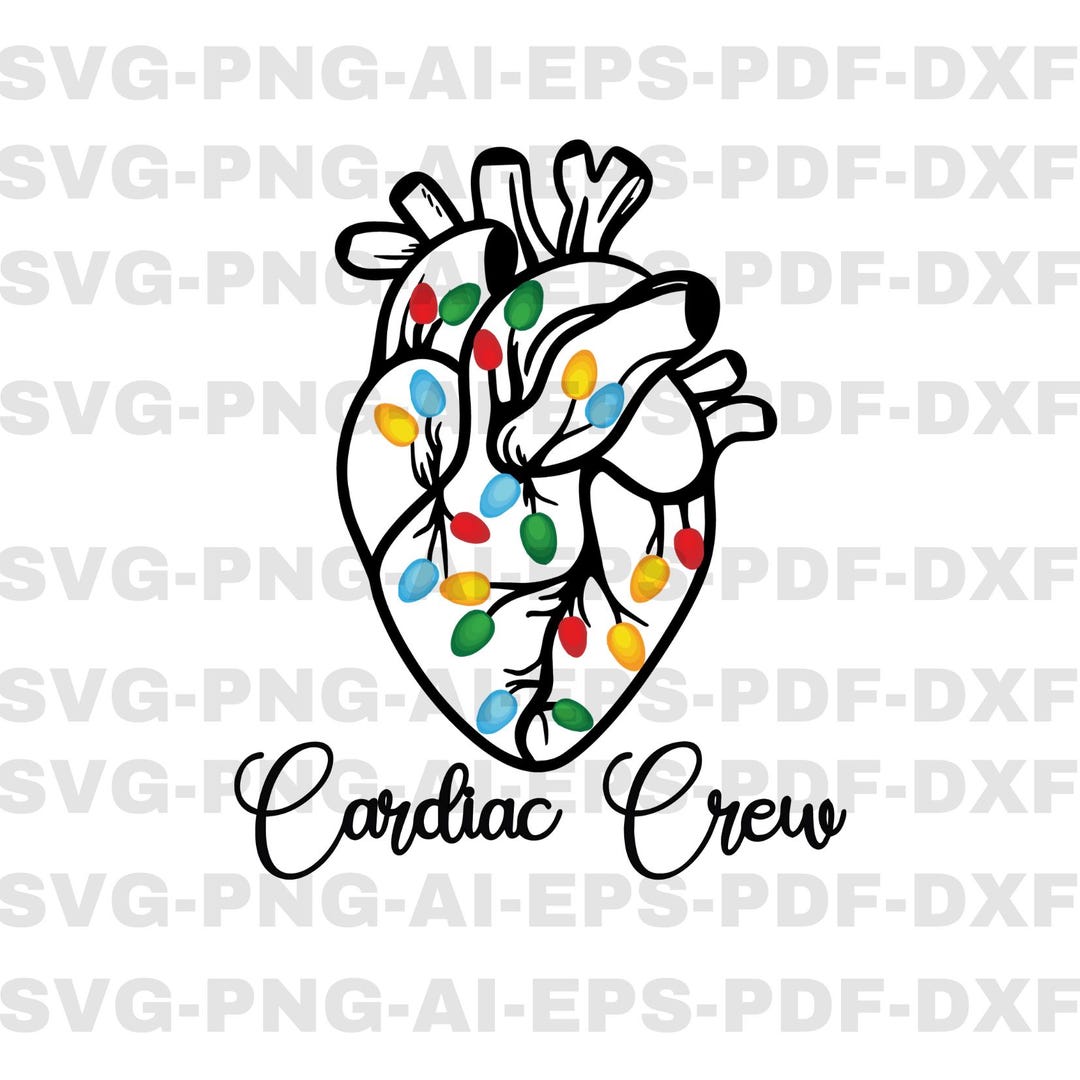 Christmas Cardiac Crew Svg, Heart Anatomy Ghosts Png, Cardiology Heart ...