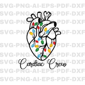 Christmas Cardiac Crew Svg, Heart Anatomy Ghosts Png, Cardiology Heart ...
