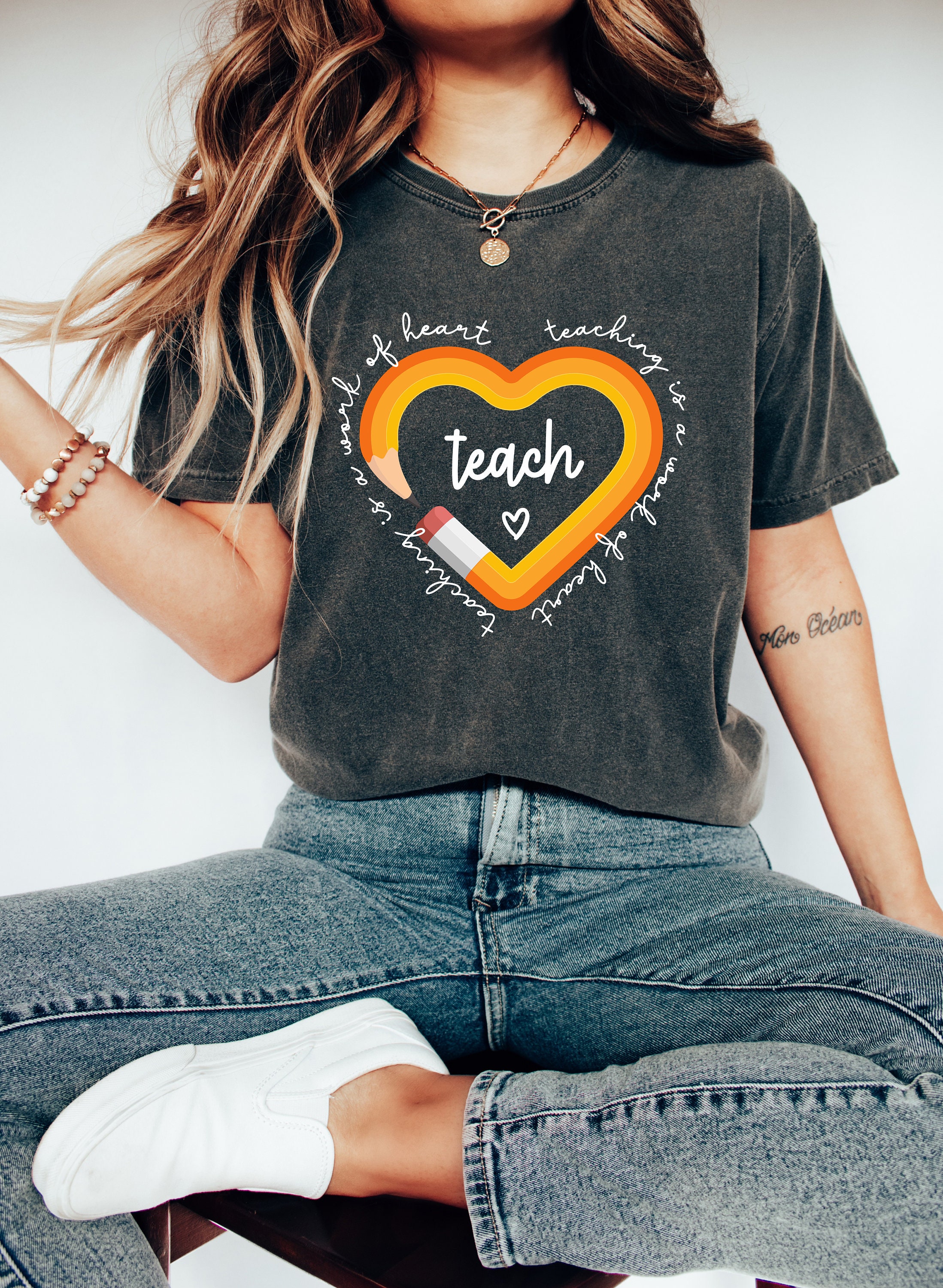 Teach Teaching is a Work of Heart PNG Teacher PNG Gifts for - Etsy