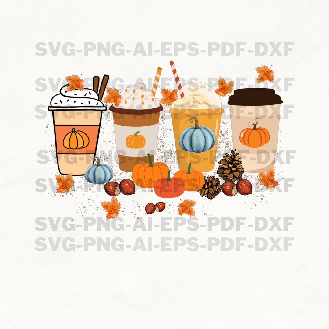 Fall Coffee Drink Png,autumn Svg,orange Pumpkin Latte Png,coffee Png ...
