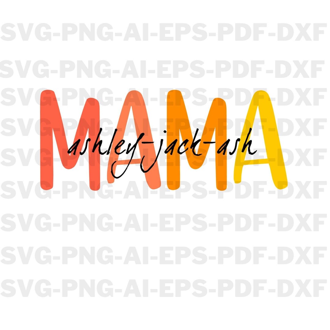Personalized Mom Svg, Kids Names Png, Mother's Day Svg, Custom Kid's ...